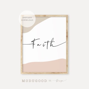 Set of 3 Printable Wall Poster, Faith Hope Love Christian Home Decor ...