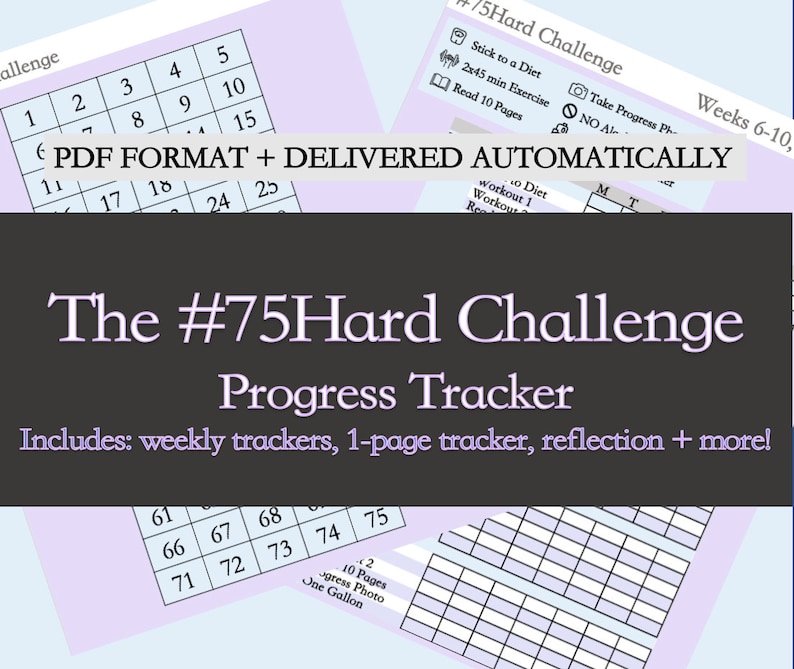 BESTSELLER 75 Hard Challenge Tracker PDF Download Digital Printable ...