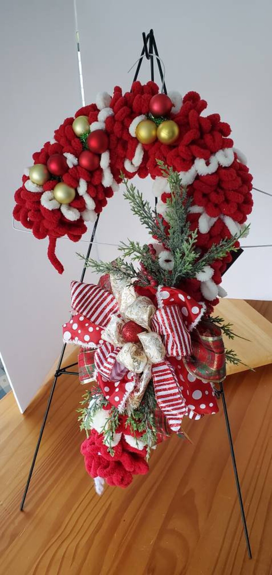 Red and White Loopy Candy Cane - Etsy