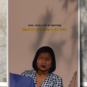 Kelly Kapoor How Dare You Wall Art Print - the Office - Mindy Kaling ...