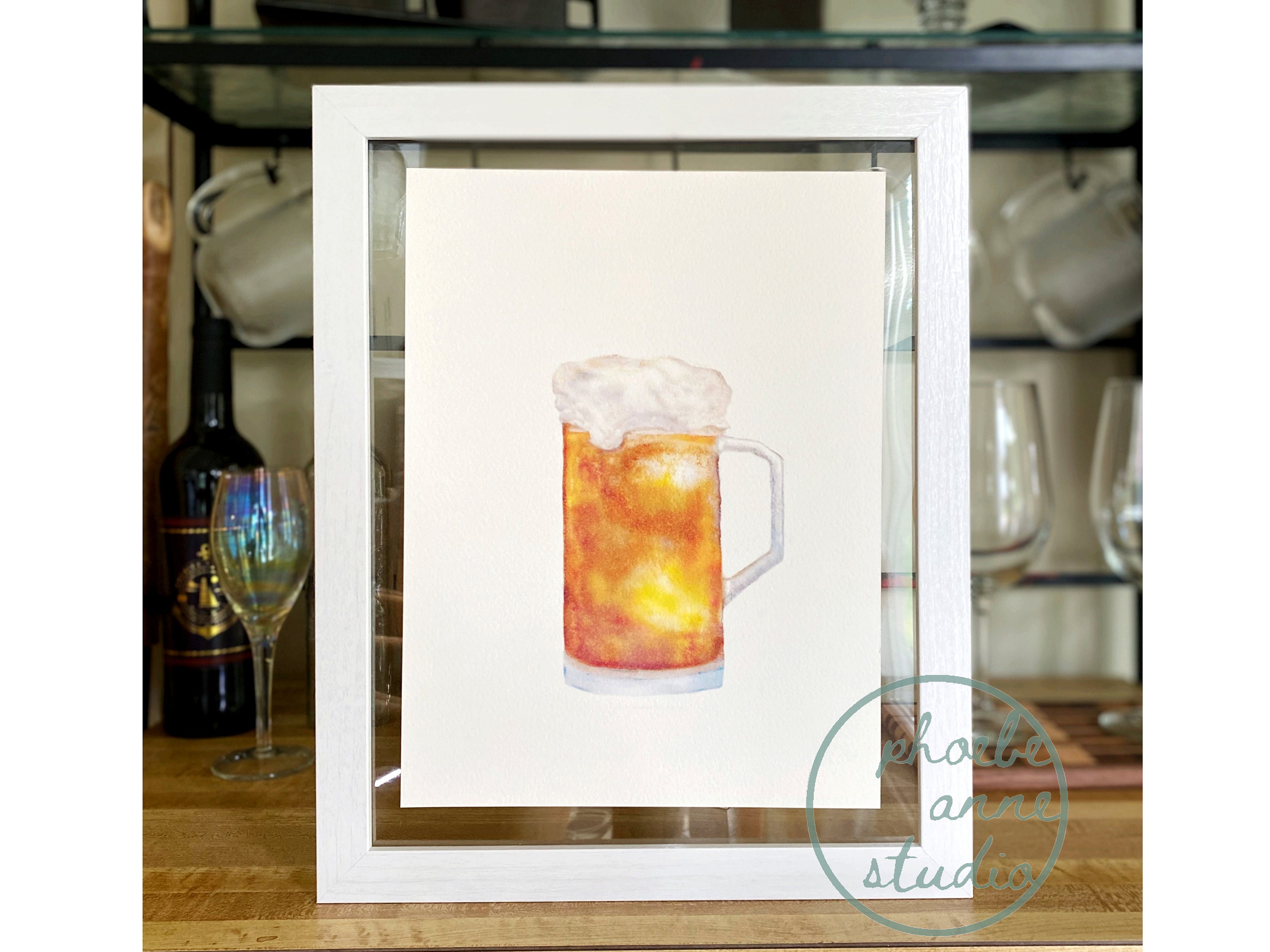 Set of 3 Beer Paintings, Beer Artwork, Beer Pint Watercolor, Beer Stein ...