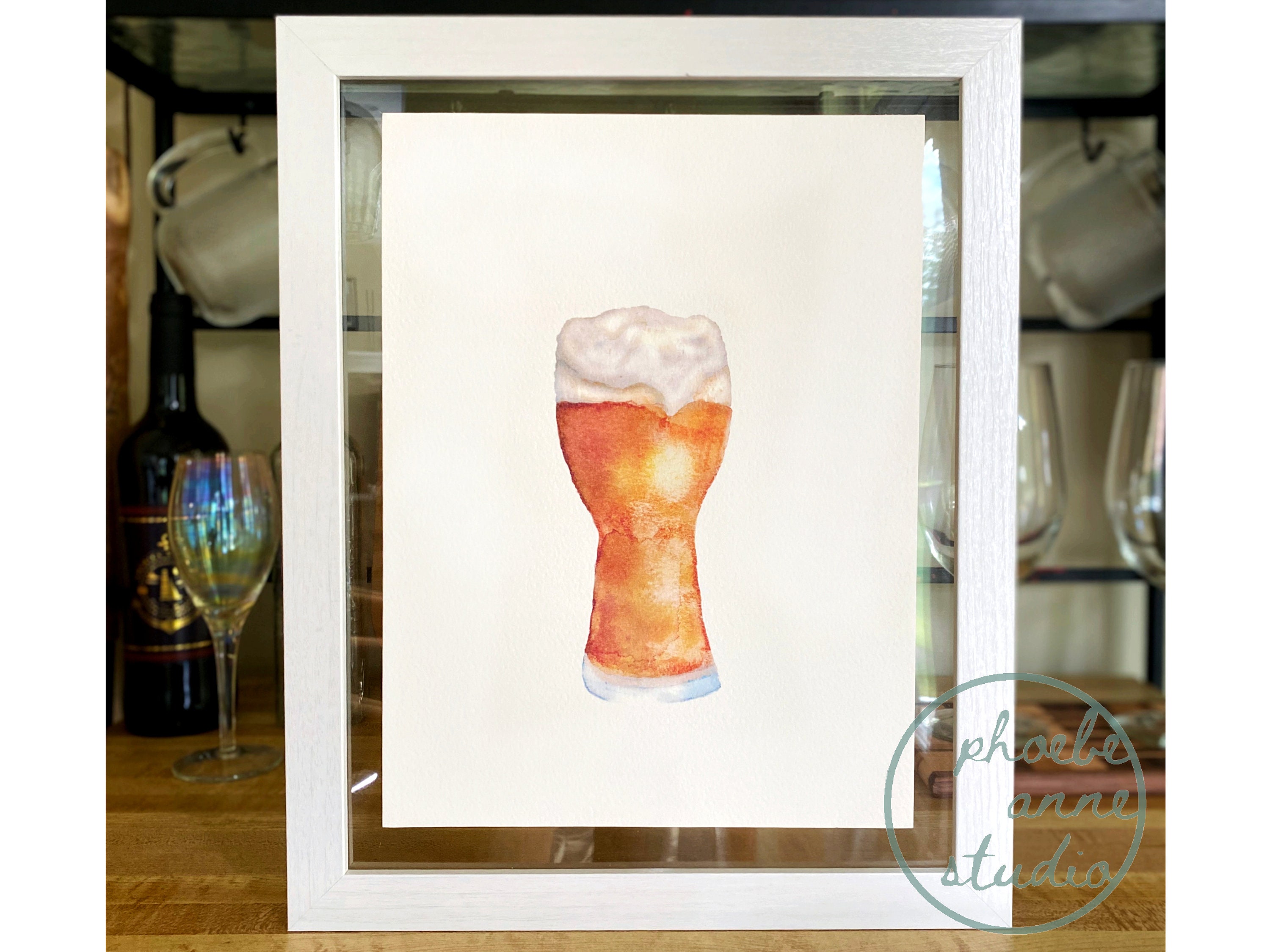 Set of 3 Beer Paintings, Beer Artwork, Beer Pint Watercolor, Beer Stein ...