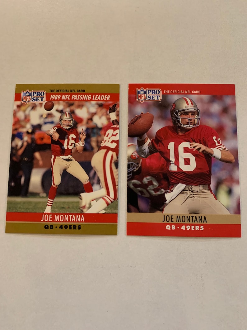 1989-90 Pro Set Joe Montana Cards - Etsy