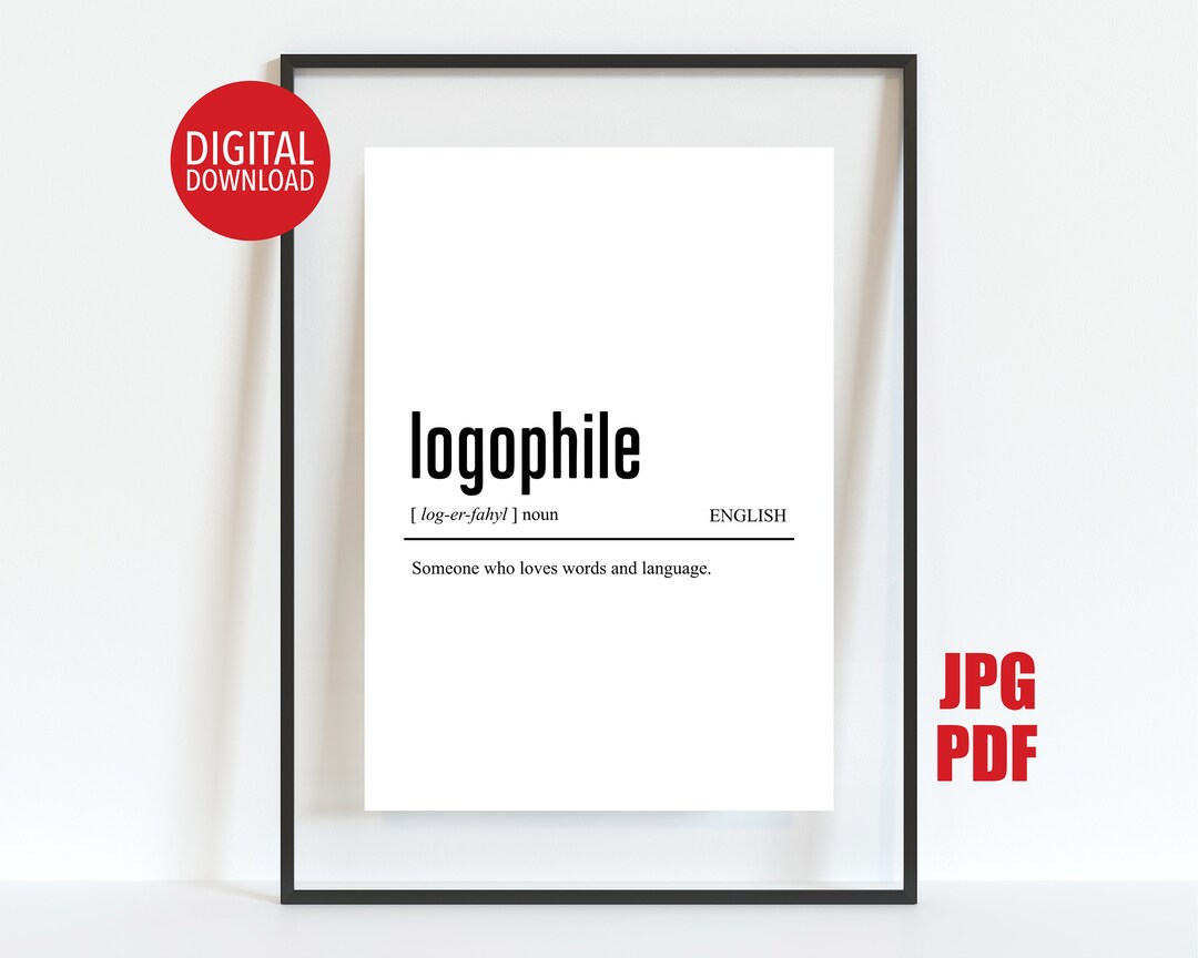 Book Lover Definition Print, Printable Wall Art for English Classroom ...