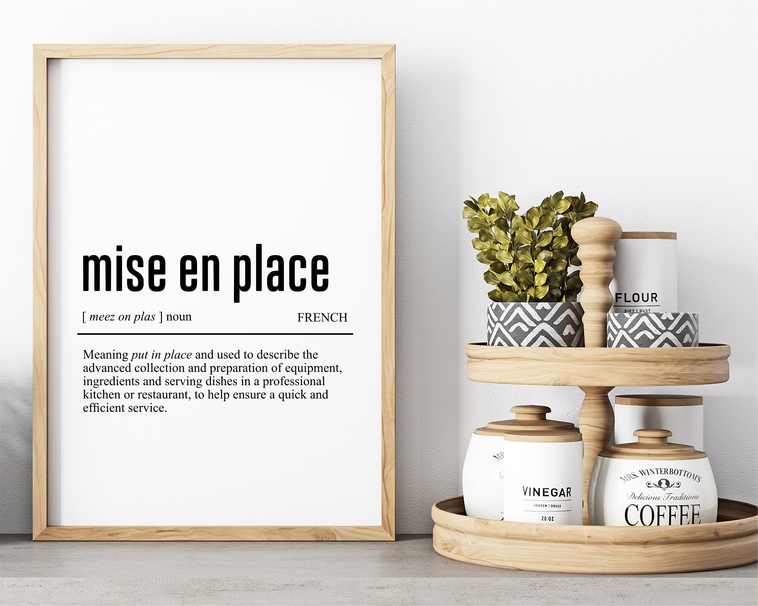 Mise En Place Definition Print, Printable Sign, French Kitchen Saying ...