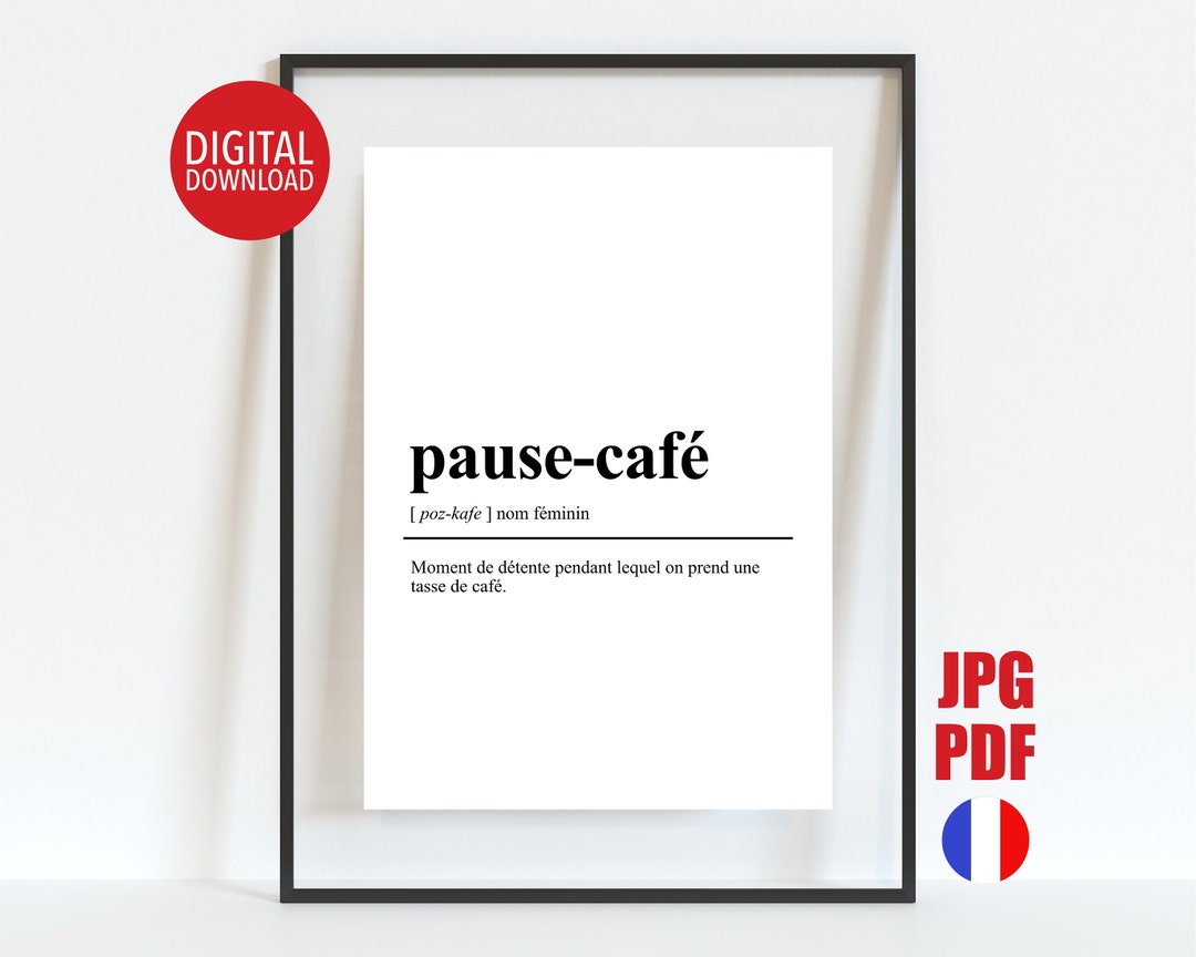 French Definition Print Coffee Shop Decor Break Room Poster - Etsy