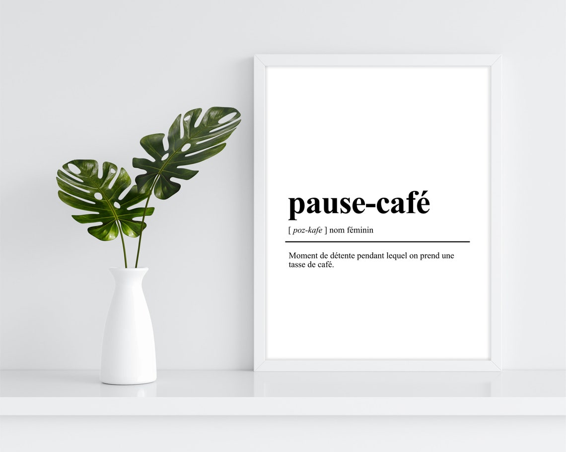 French Definition Print Coffee Shop Decor Break Room Poster - Etsy