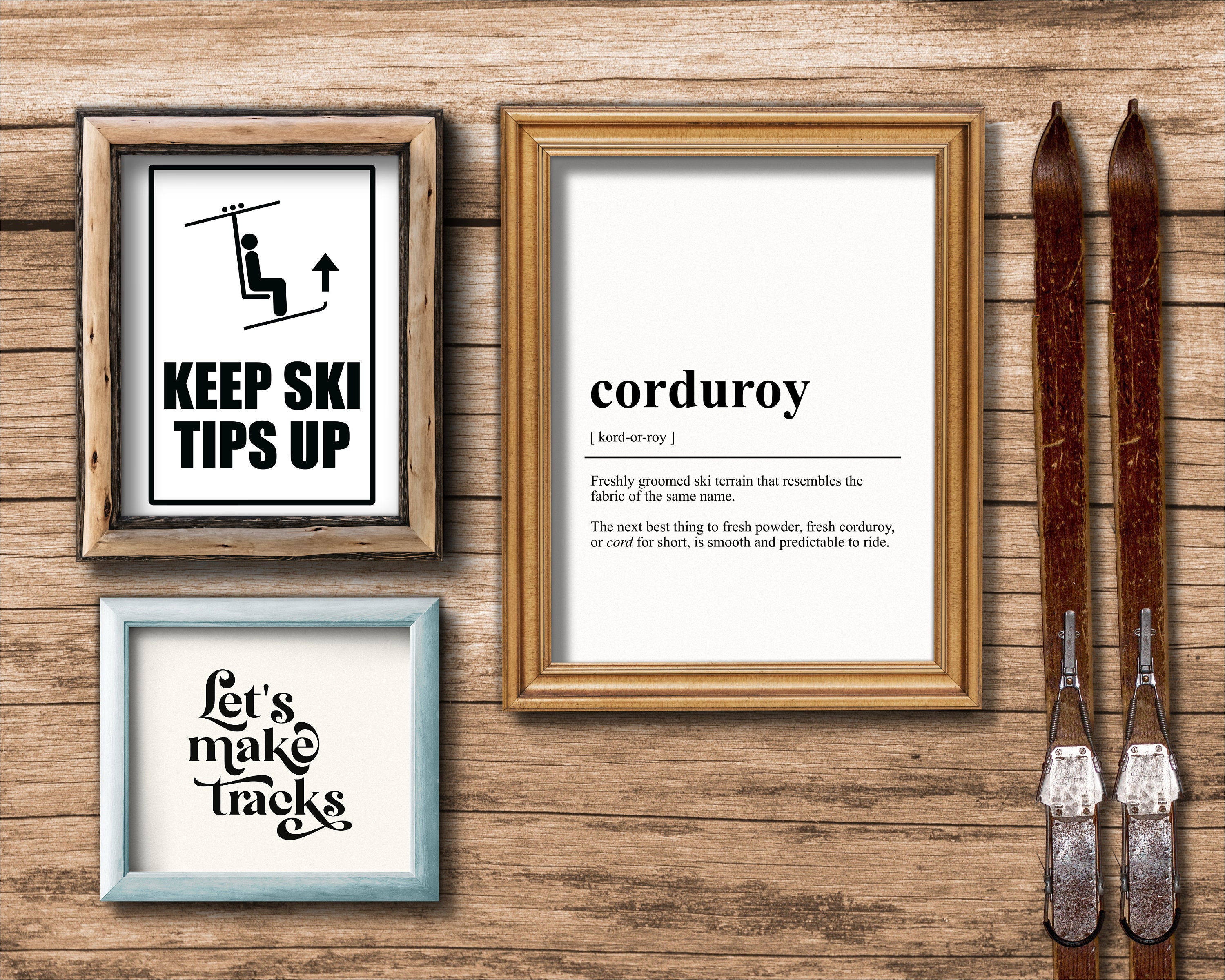 Definition Print, Ski Terminology Poster, Corduroy Snow Meaning, Ski ...