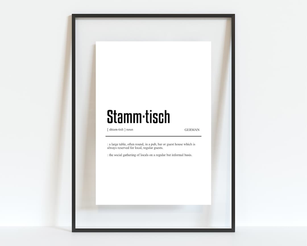 Stammtisch Definition Print German Saying Decor Austrian - Etsy