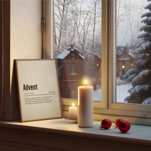 Christian Meaning of Advent, Definition of Advent Print, Holiday Decor ...