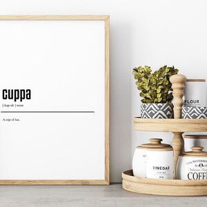 Cuppa Definition Print, British Slang Poster, Printable Wall Art for ...