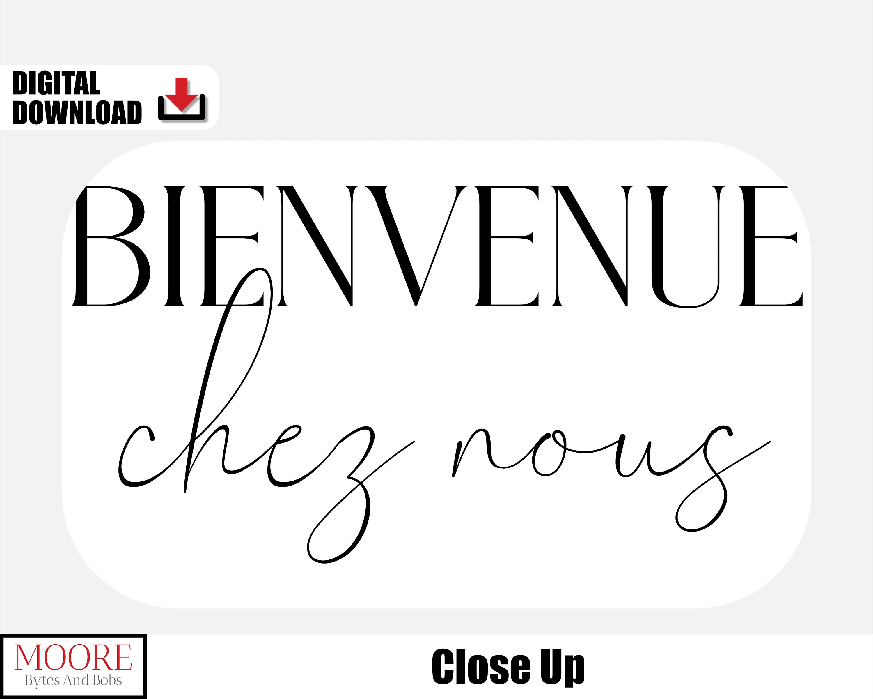 Bienvenue Chez Nous Printable Wall Art, French Welcome Home Hallway ...