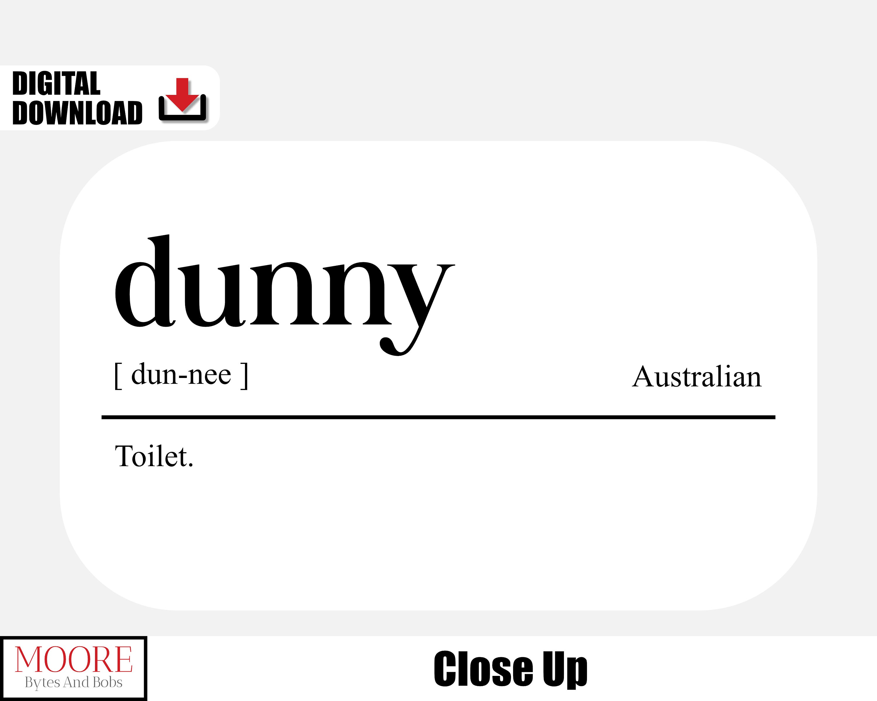 Dunny Definition Print, Australian Slang Dictionary Poster, Printable ...