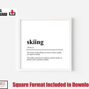 Après Ski Poster, Printable Ski Wall Art, Skiing Definition Print, Ski ...