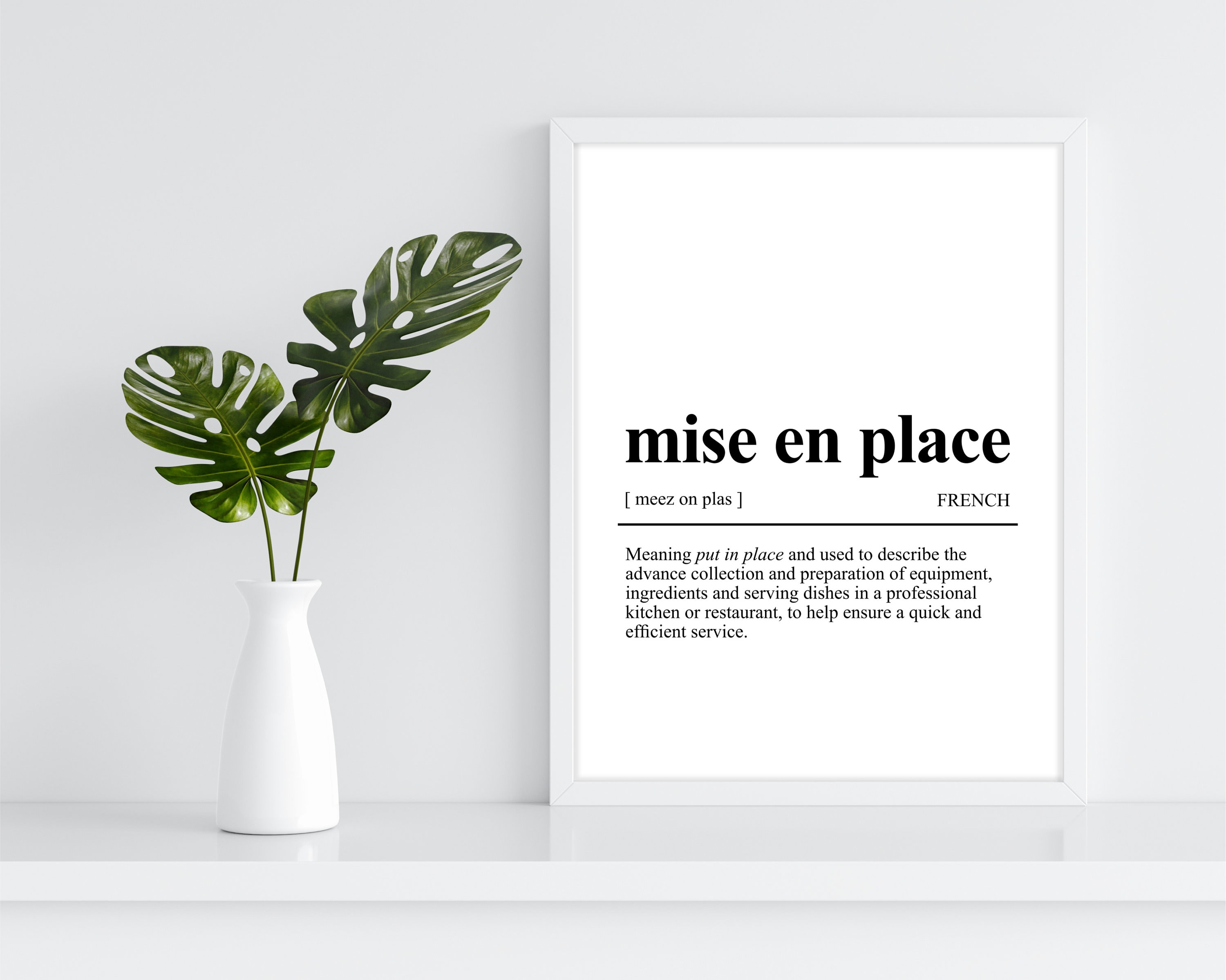 Mise En Place Definition Print Printable Sign French Kitchen - Etsy Canada