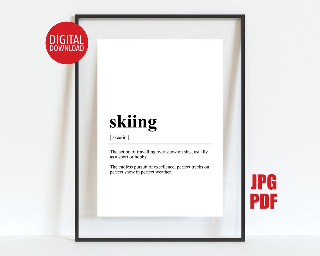 Après Ski Poster, Printable Ski Wall Art, Skiing Definition Print, Ski Terminology Print ...