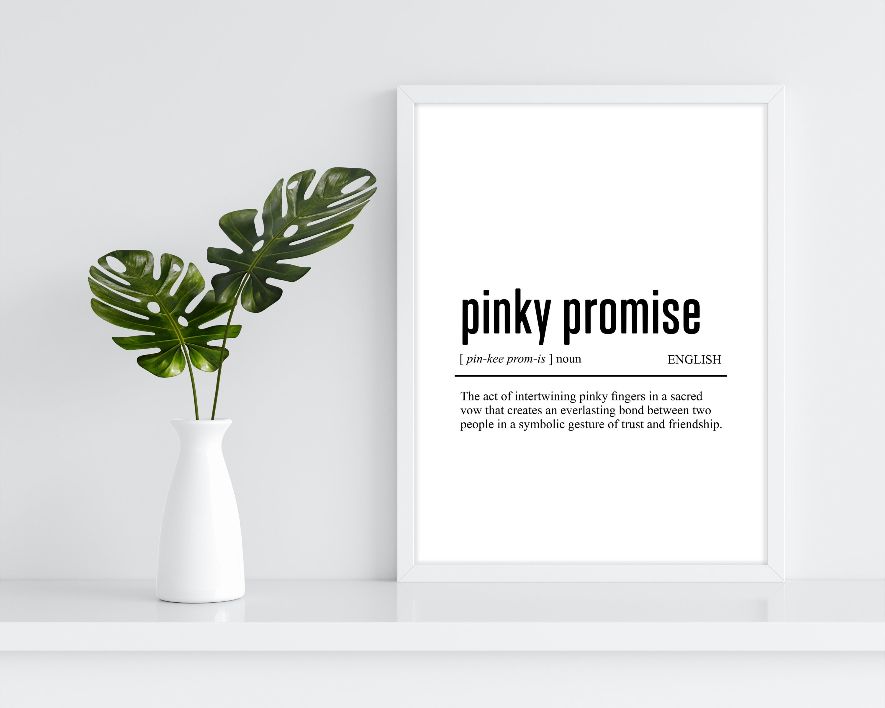 Pinky Promise Dictionary Definition Print, Best Friend Gift, Girls Room ...