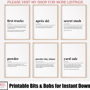 Ski Bum Definition Print, Après Ski Party Decor, Ski Chalet Poster ...