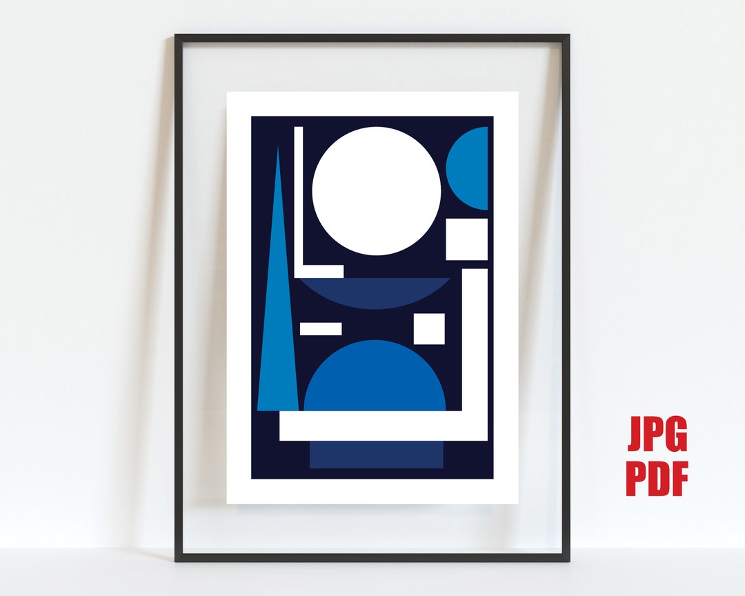 Blue Josef Albers Exhibition Poster, Bauhaus Printable, Modern ...