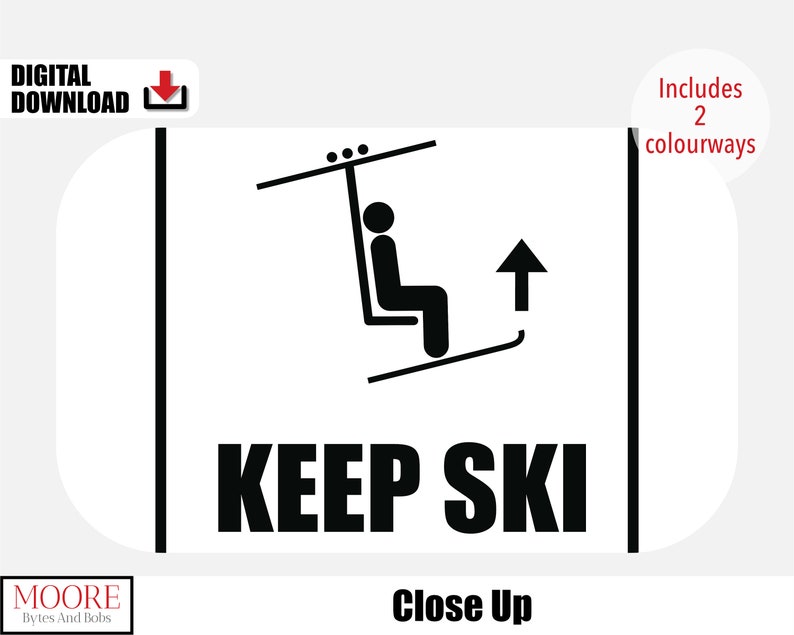 Printable Ski Sign Après Ski Poster Keep Tips up Ski Print - Etsy