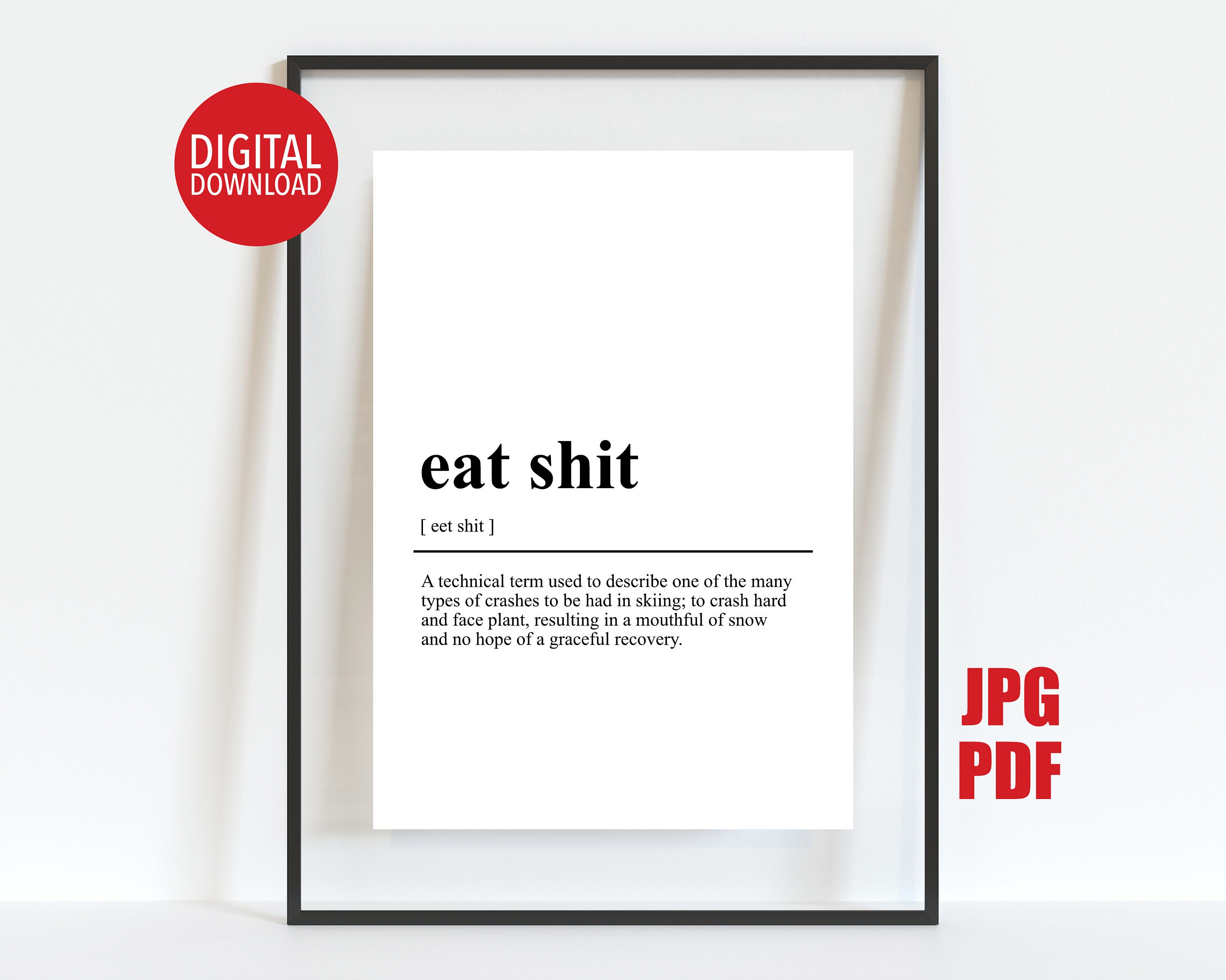 Ski Definition Print, Après Ski Party Poster, Snow Ski Digital Download ...