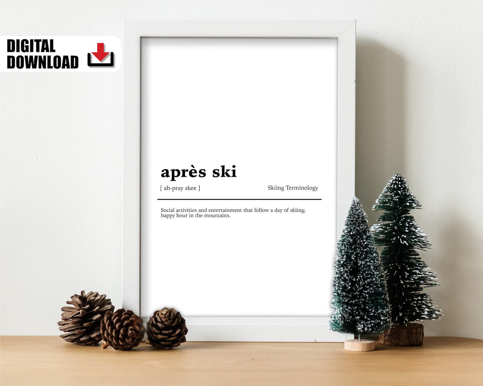 Apres Ski Definition Print Printable Ski Poster Aprés Ski - Etsy