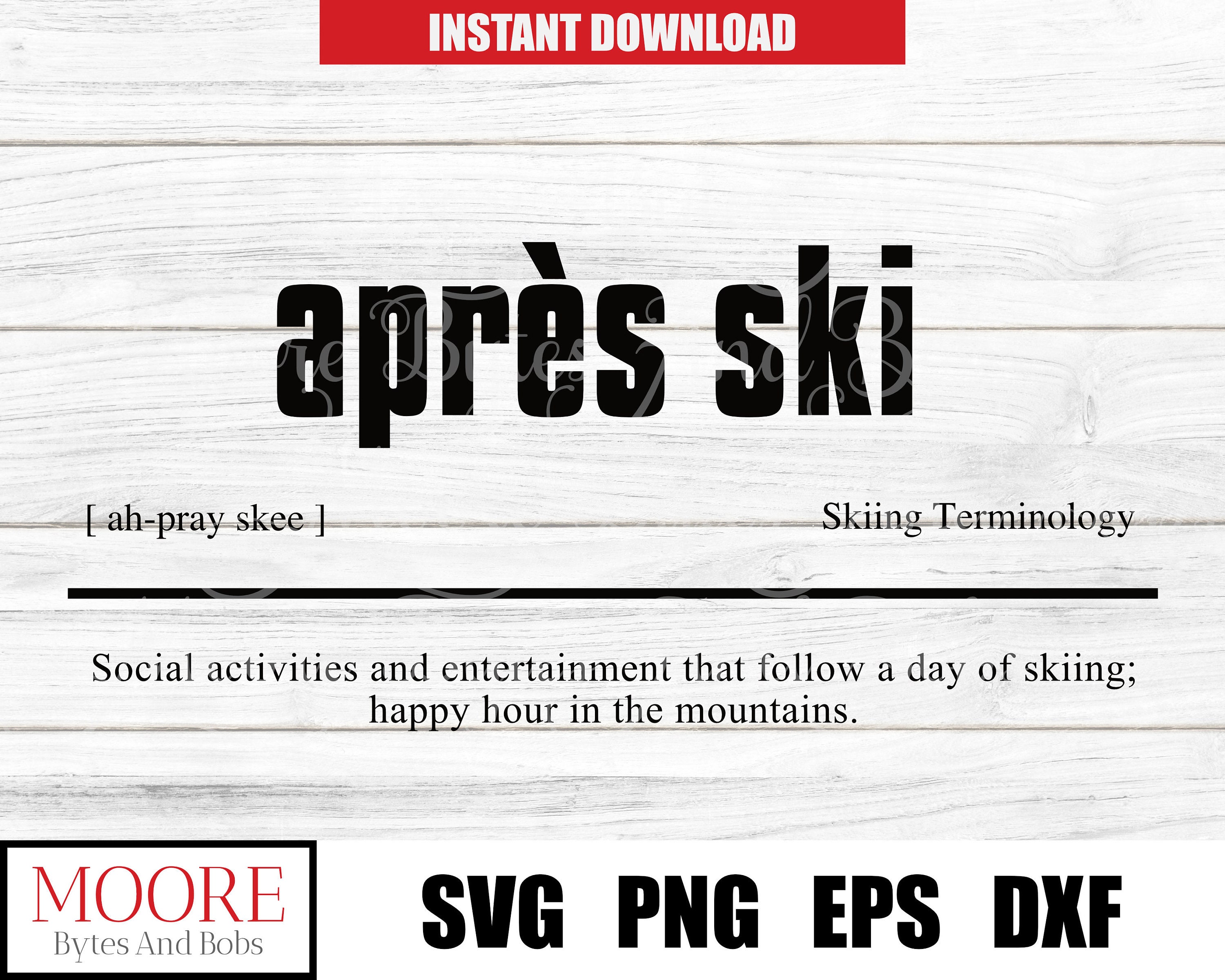 Après Ski Definition, Skier SVG, PNG for Sublimation, Digital Download ...