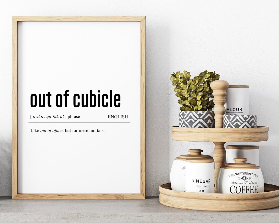 Out of Office Print, Printable Home Office Definition, Funny Cubicle ...