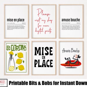 Mise En Place Definition Print, Printable Sign, French Kitchen Saying ...