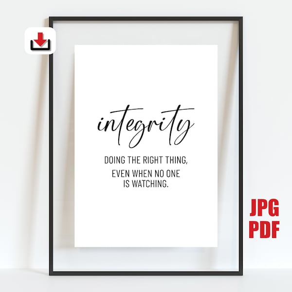 Integrity Poster - Etsy