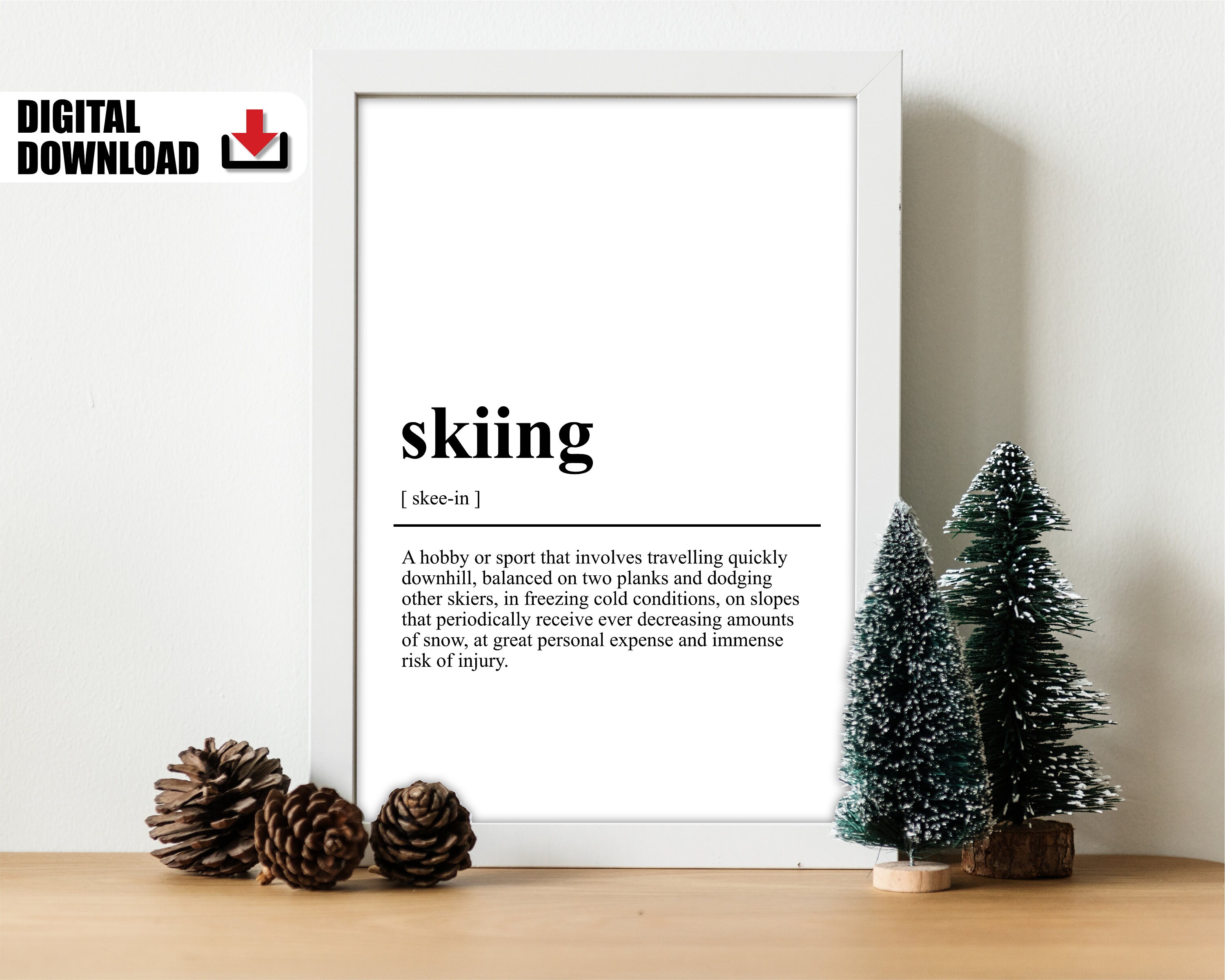 Printable Skiing Definition Print, Après Ski Party Decor, Ski Digital ...
