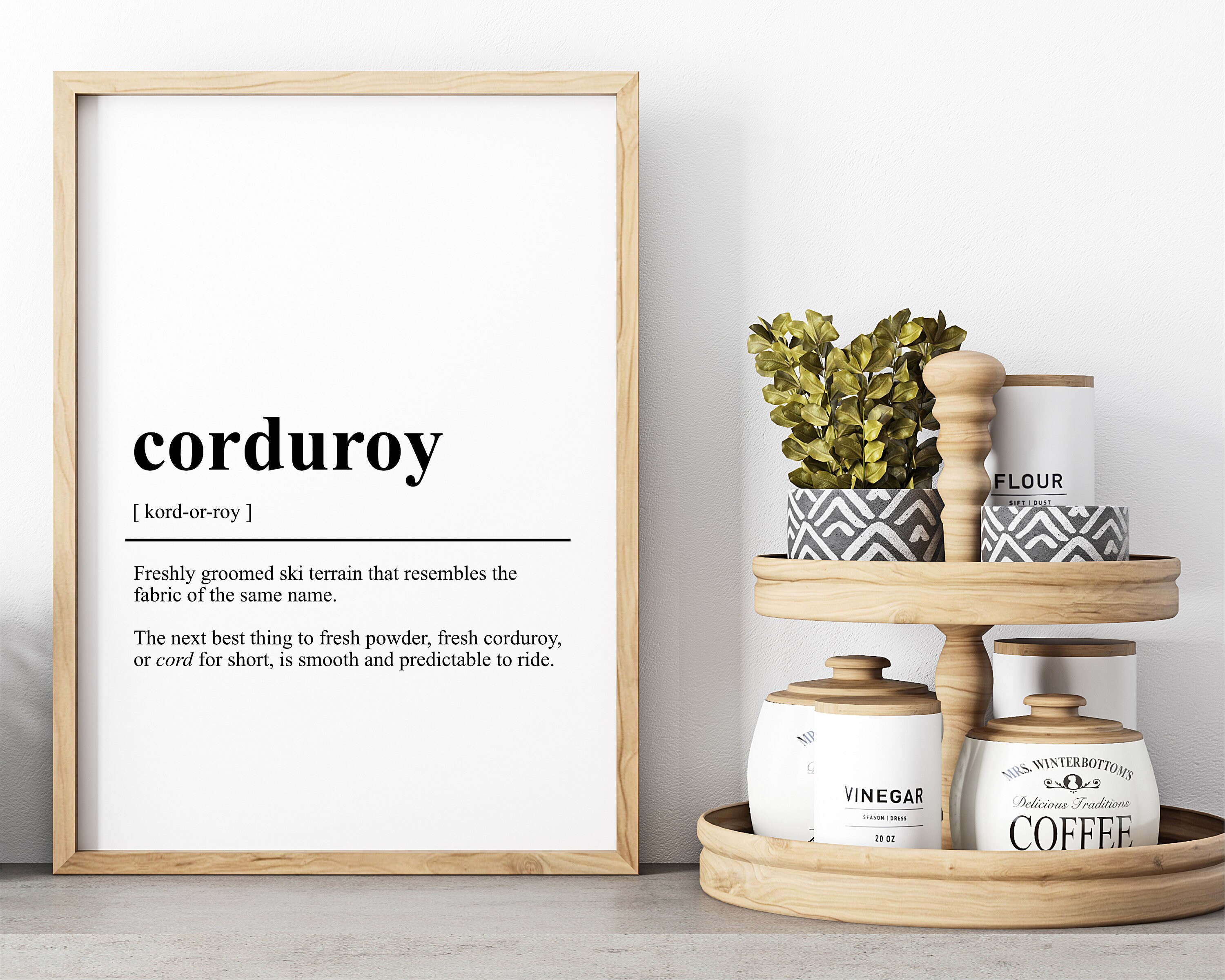 Definition Print, Ski Terminology Poster, Corduroy Snow Meaning, Ski ...