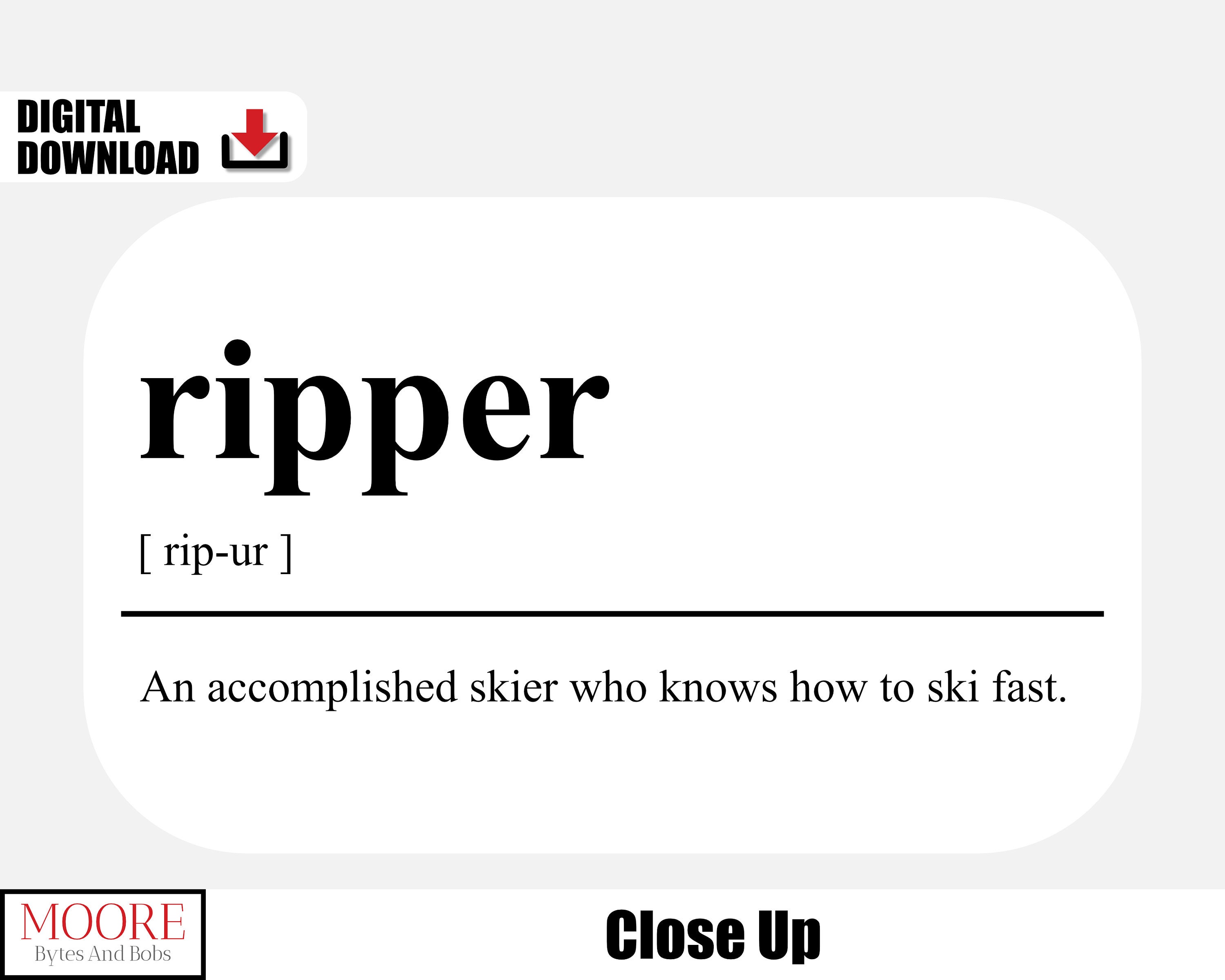 Ripper Definition Print, Ski Terminology Poster, Digital Download Gift ...
