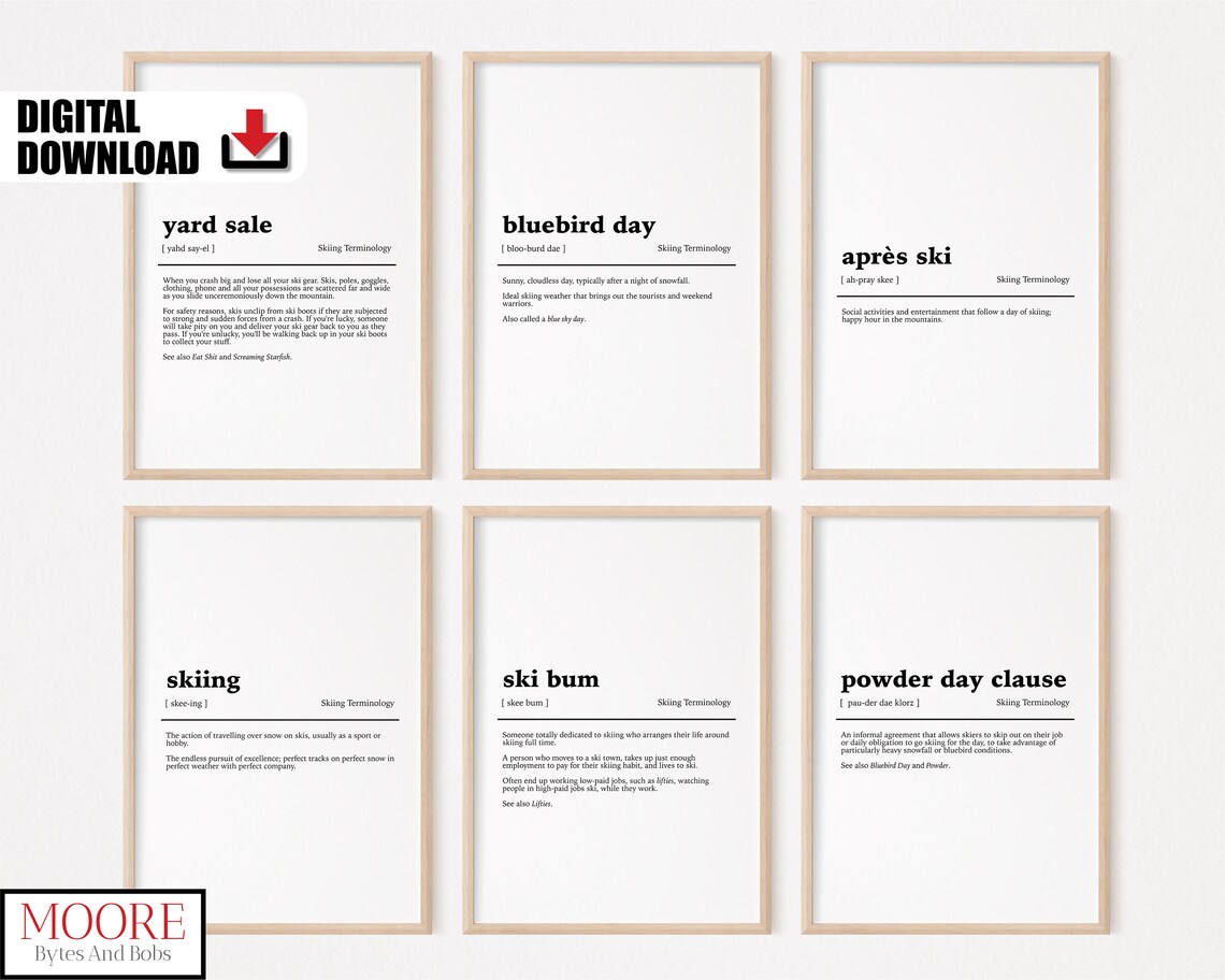 Ski Bum Definition Print Après Ski Party Decor Ski Chalet - Etsy
