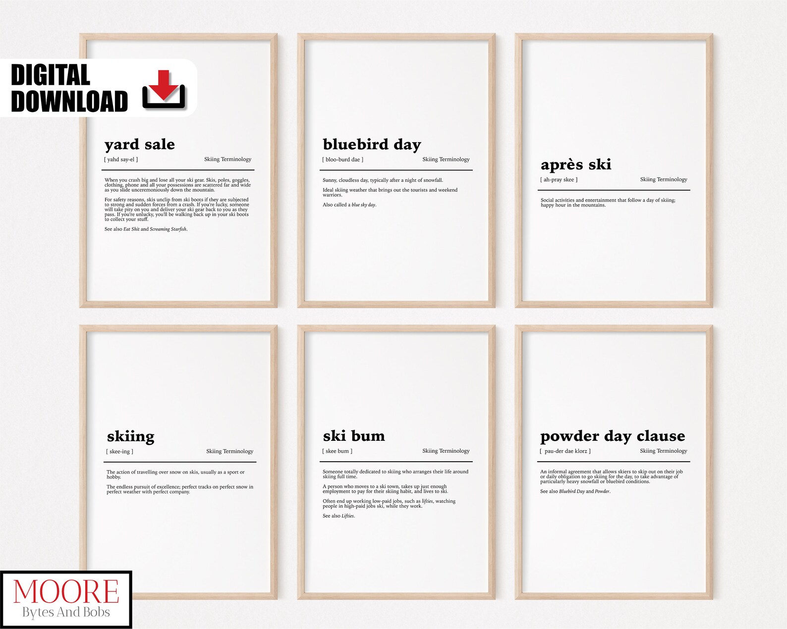 Ski Bum Definition Print Après Ski Party Decor Ski Chalet - Etsy