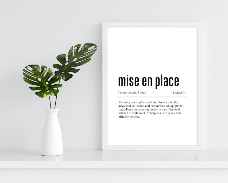 Mise En Place Definition Print, Printable Sign, French Kitchen Saying ...