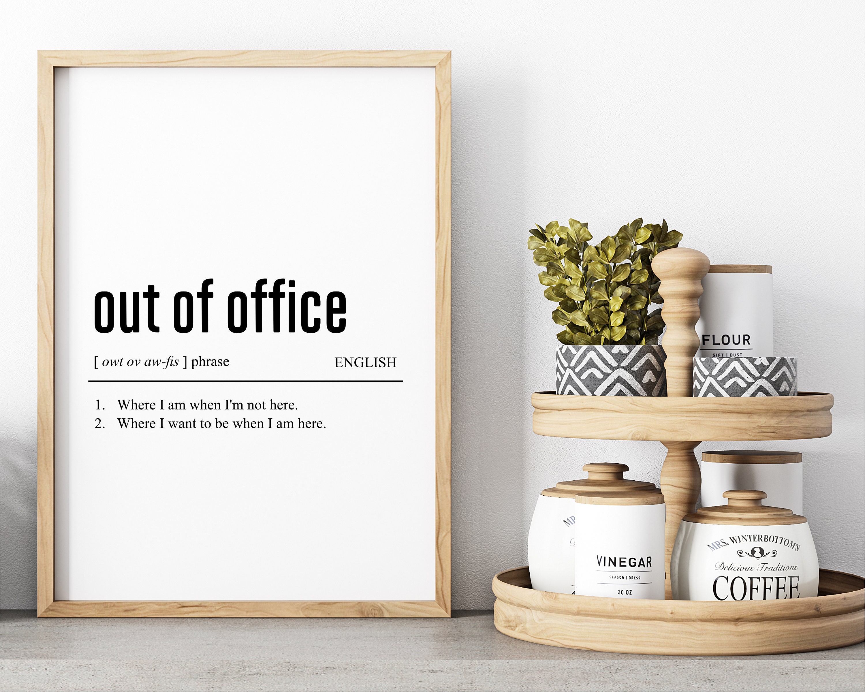 Out of Office Print, Printable Home Office Definition, Funny Desk Sign ...