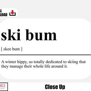 Ski Bum Definition Print, Après Ski Party Decor, Ski Chalet Poster ...
