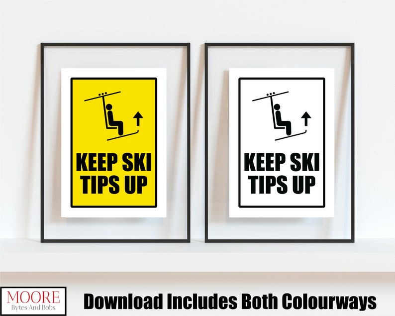 Printable Ski Sign Après Ski Poster Keep Tips up Ski Print - Etsy
