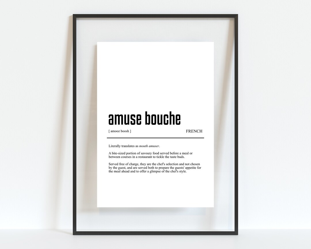 PRINTABLE Amuse Bouche Definition Print French Cooking - Etsy France