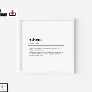 Christian Meaning of Advent Definition of Advent Print - Etsy