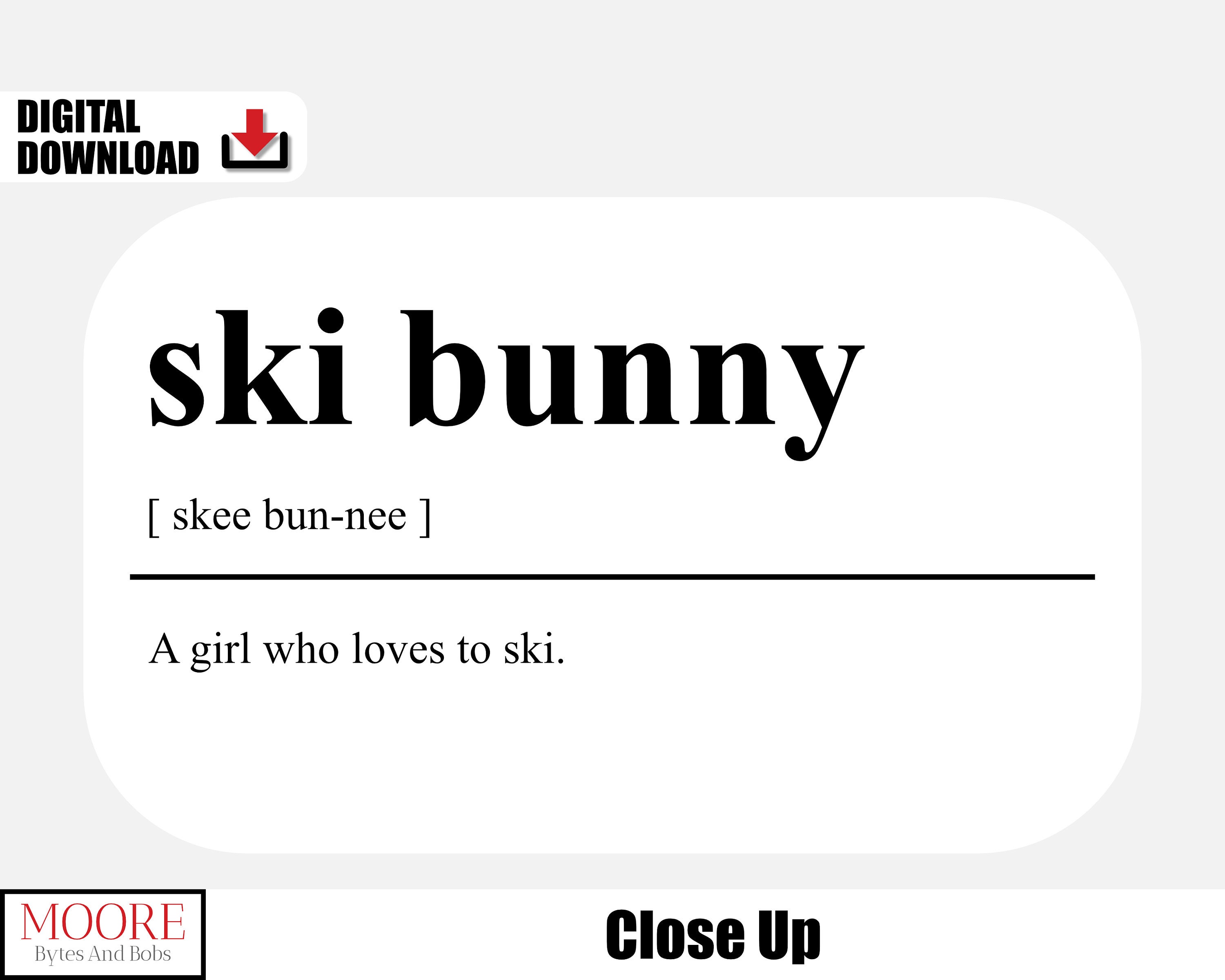 Ski Bunny Definition Print, Printable Wall Art, Après Ski Party Sign ...