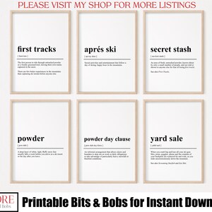 Après Ski Poster, Printable Ski Wall Art, Skiing Definition Print, Ski Terminology Print ...