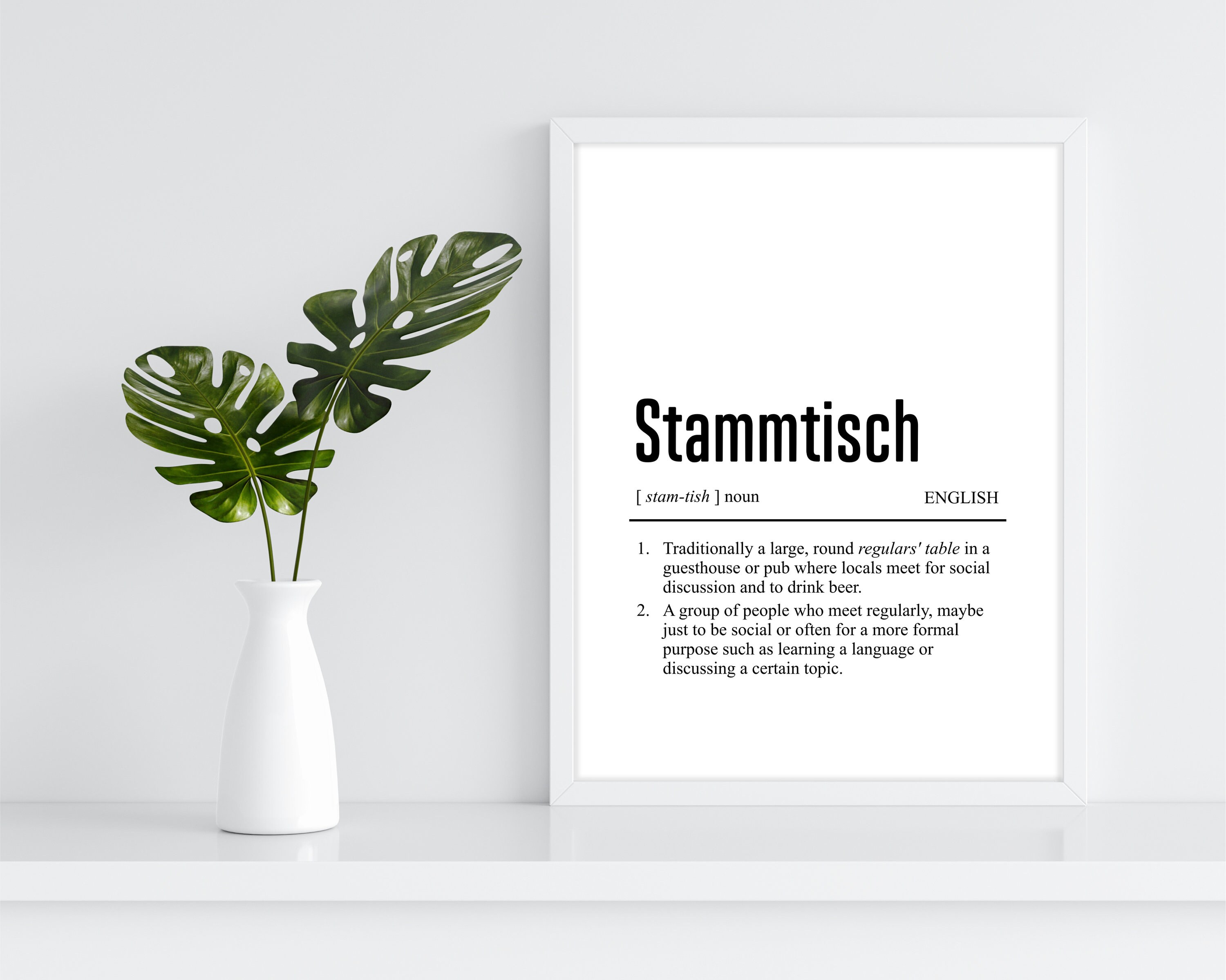 Stammtisch Definition Print, German Saying Decor, Austrian Travel ...