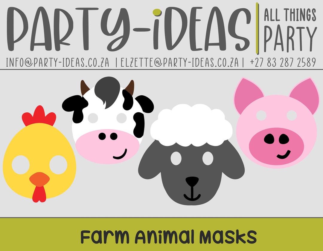 Farm Animal Masks - Etsy