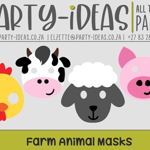 Farm Animal Masks - Etsy