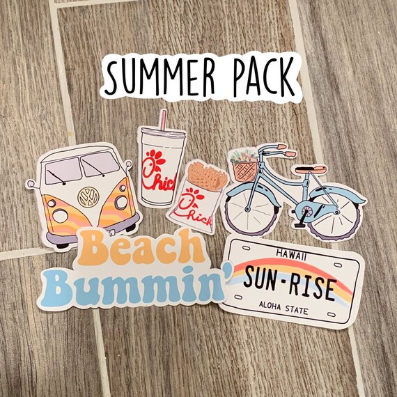 Summer Stickers and Sticker Pack | Etsy