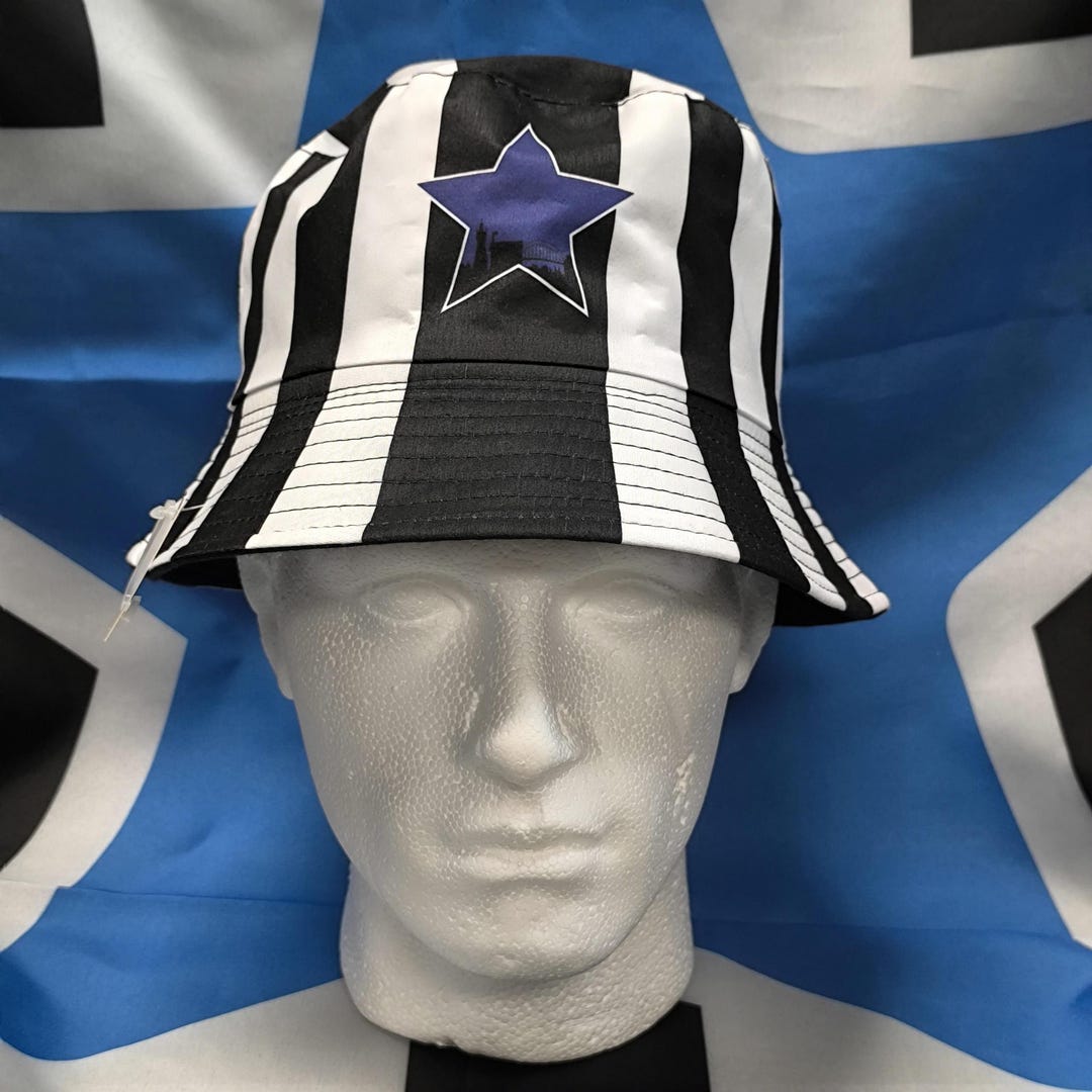 Black and White Striped Blue Star (bucket Hat) - Etsy
