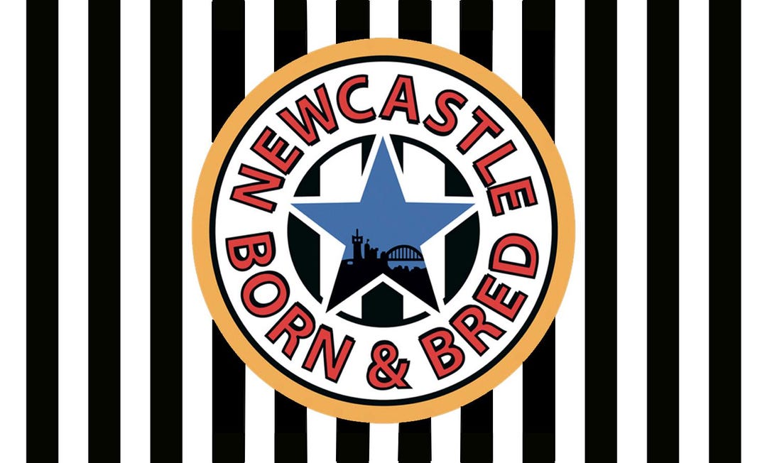 Newcastle Born & Bred Black and White (flag) - Etsy