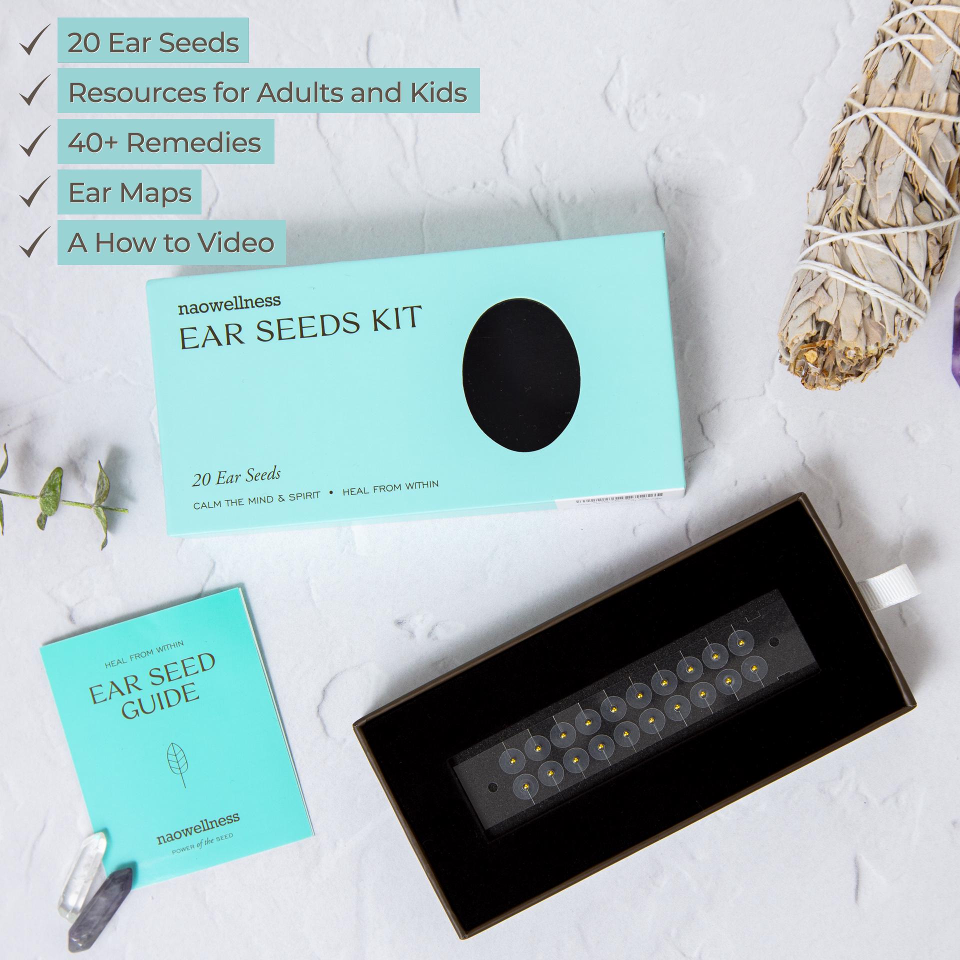 NAO 24K Gold Ear Seed Kit - Acupressure for Balance & Wellness - 40 ...